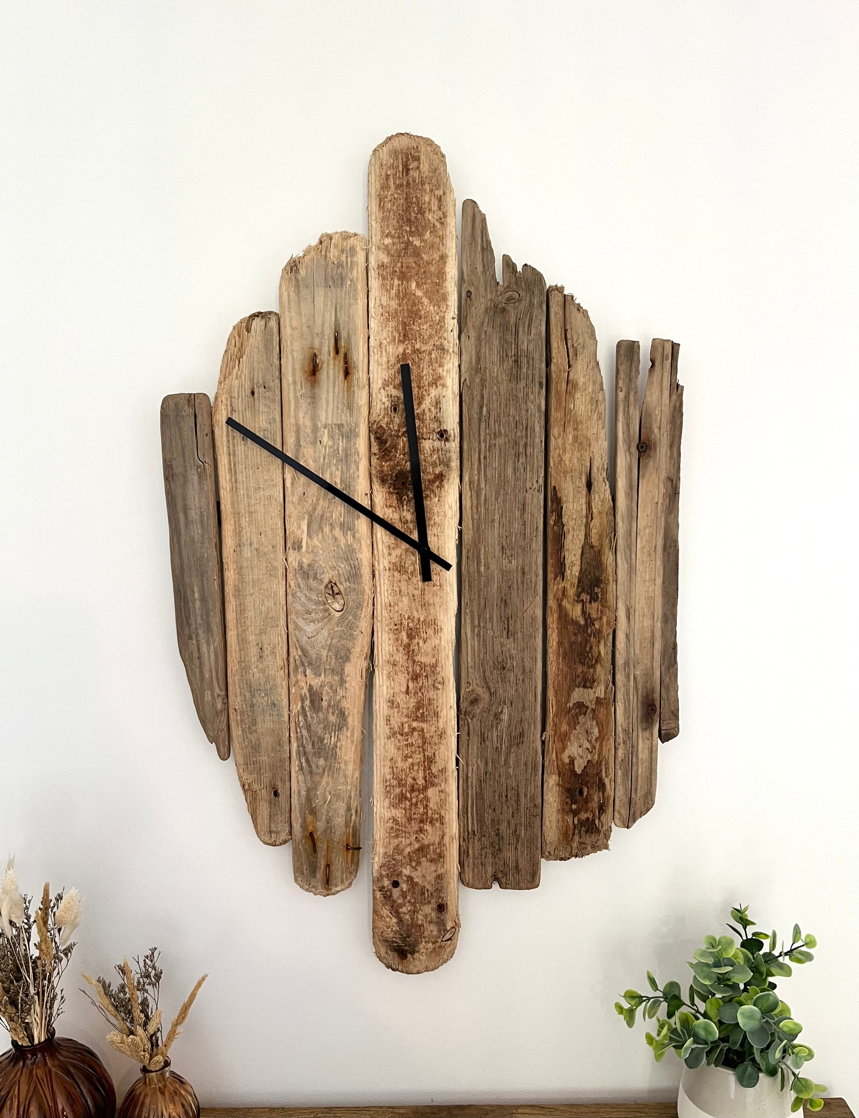 Extra Large Handmade Driftwood Wall Clock – Yorkshire Wood Craft